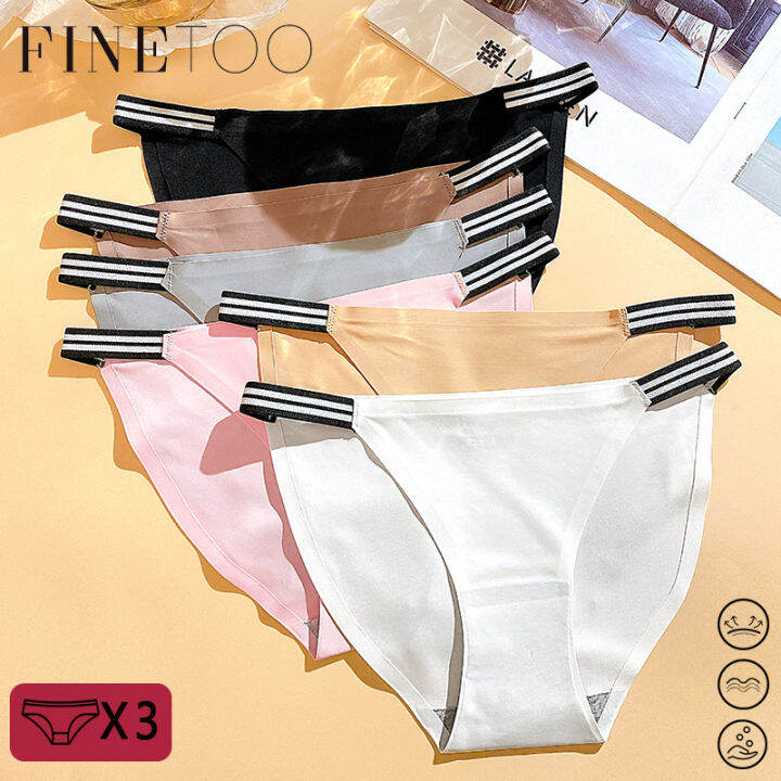 FINETOO 3 Pcs/set New Seamless Women's Ice Silk Low Waist Underwear ...