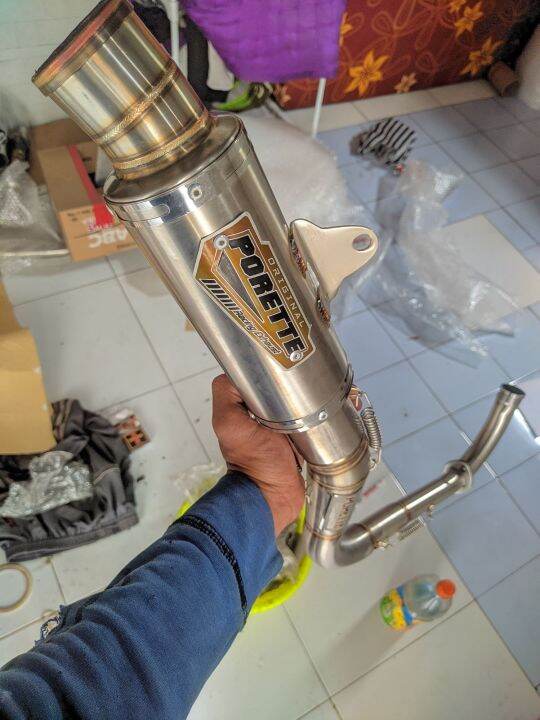 KNALPOT VARIO 125/150 FULL SISTEM ROAD RACE ORIGINAL PORETTE INLET 50MM ...