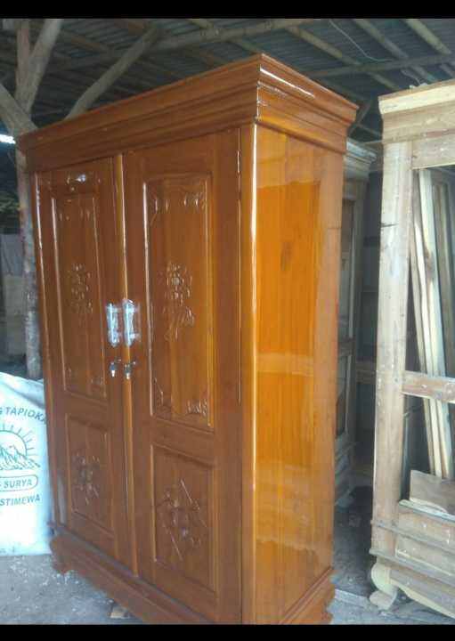 Lemari kayu pintu 2 full kayu /Furniture Jati Kembar | Lazada Indonesia