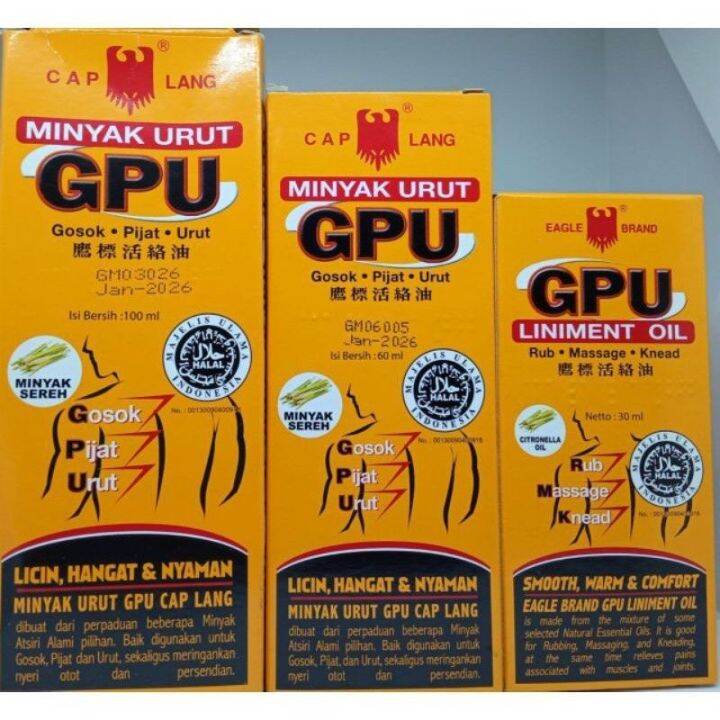 gpu minyak gosok pijat urut 30ml 60ml dan 100ml | Lazada Indonesia