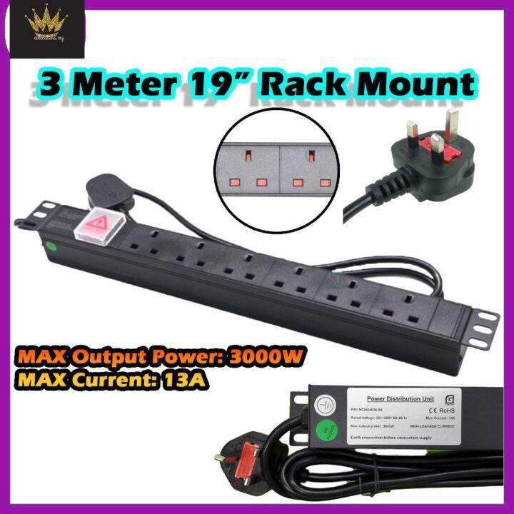 13A Server Rack Extension Socket Power Distribution Unit Rackmount PDU ...