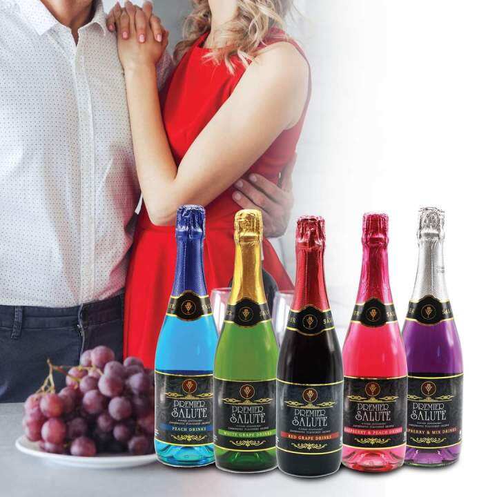 🥂น้ำผลไม้อัดก๊าซ ไร้แอลกอฮอล์ มีฮาลาล🍾🍷 PREMIER SALUTE 🇲🇾 สินค้านำเข้าจากมาเลเซีย | Lazada.co.th