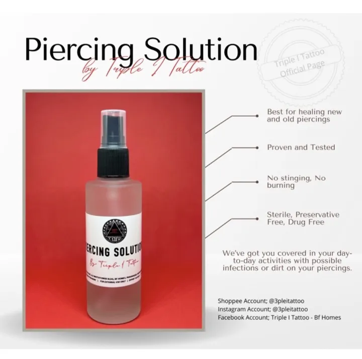 Piercing Solution by Triple I Tattoo 60ml | Lazada PH