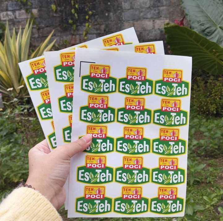 Stiker Label Es Teh Poci uk.4x5~60pcs 1 lembar bisa COD | Lazada Indonesia