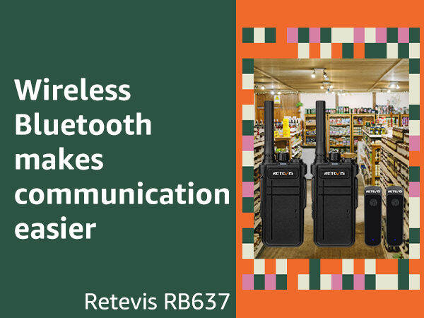 Retevis RB637 Bluetooth Walkie Talkies Rechargeable, PMR446 ...