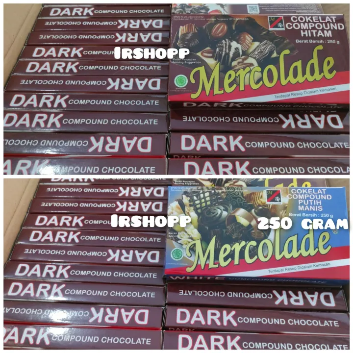 Mercolade Dark Premium Chocolate Compound Coklat Batang 250gr/ Coklat ...