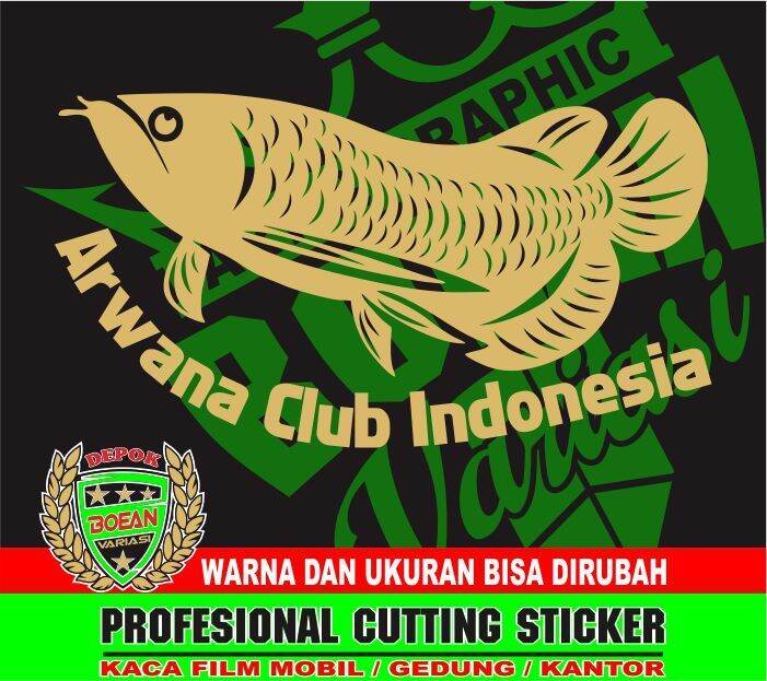 Promo cutting sticker aquarium sticker ikan arwana siluet ikan arwana ...