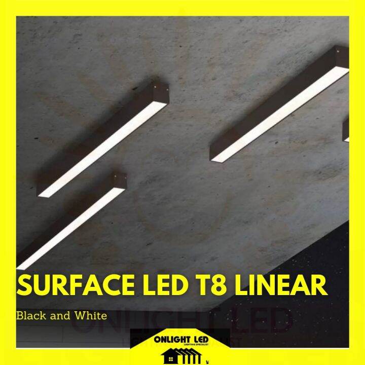 Led Surface Linear Light T8 BLACK Single with T8 Led Tube | Lazada