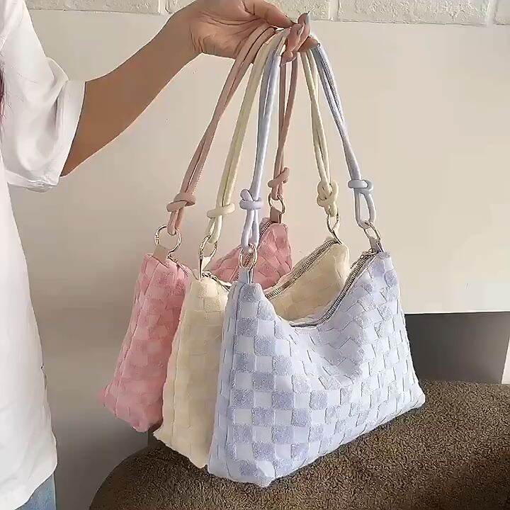 SASA Shoulder Bag กระเป๋าผู้หญิงสะพายไหล่ กระเป๋าสะพายข้างลายตาราง ...