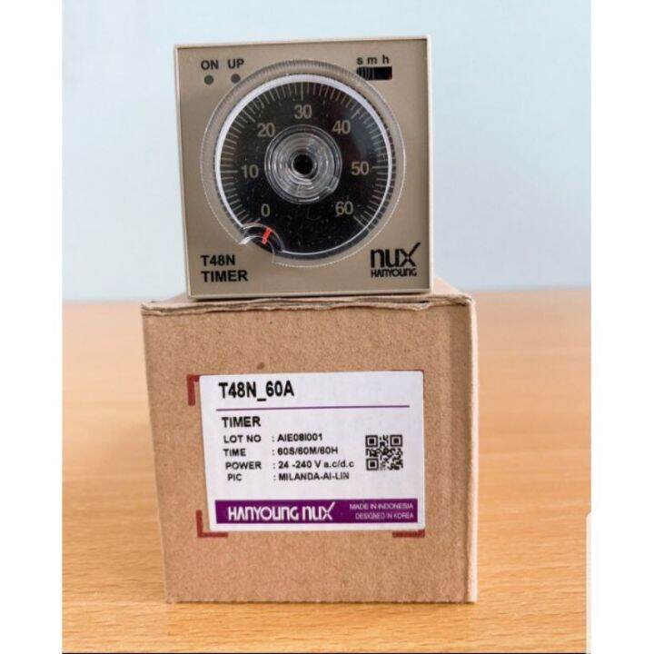 Rơle thời gian Hanyoung T48N Timer Hanyoung T48N 24V - 220V 01A 03A 10A 30A 60A 06A kèm đế ...