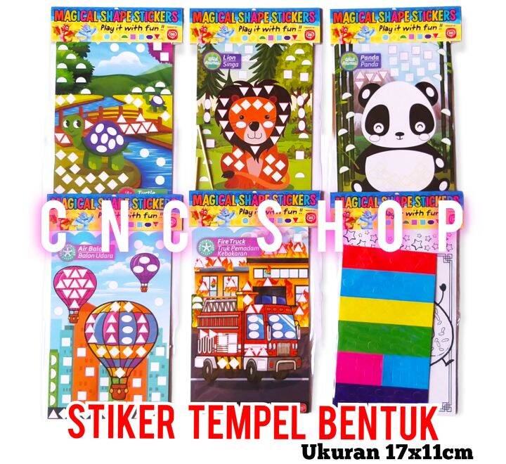 6 pcs Stiker Mosaik Menempel Bentuk Magical Shape Stickers Mainan Anak ...