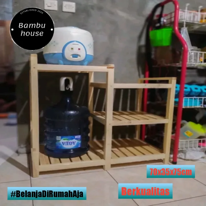 Rak Meja Tempat Dispenser galon air | Rak Magic com Bahan Kayu Susun ...
