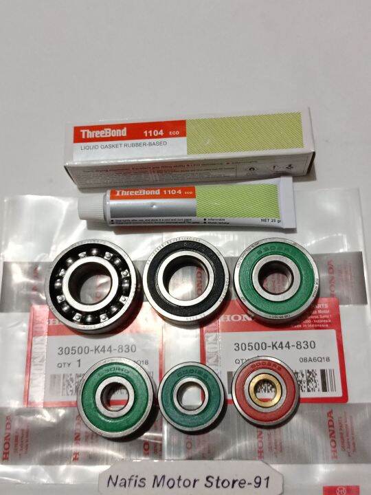 BEARING LAHER RASIO+LEM GASKET KOMPLIT HONDA BEAT FI,BEAT POP,VARIO 110,SCOOPY,SPACY FI KODE ...