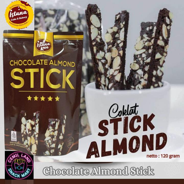 Istana Kue Stik Chocolate Almond Cemilan Manis Coklat dan Kacang Almond ...