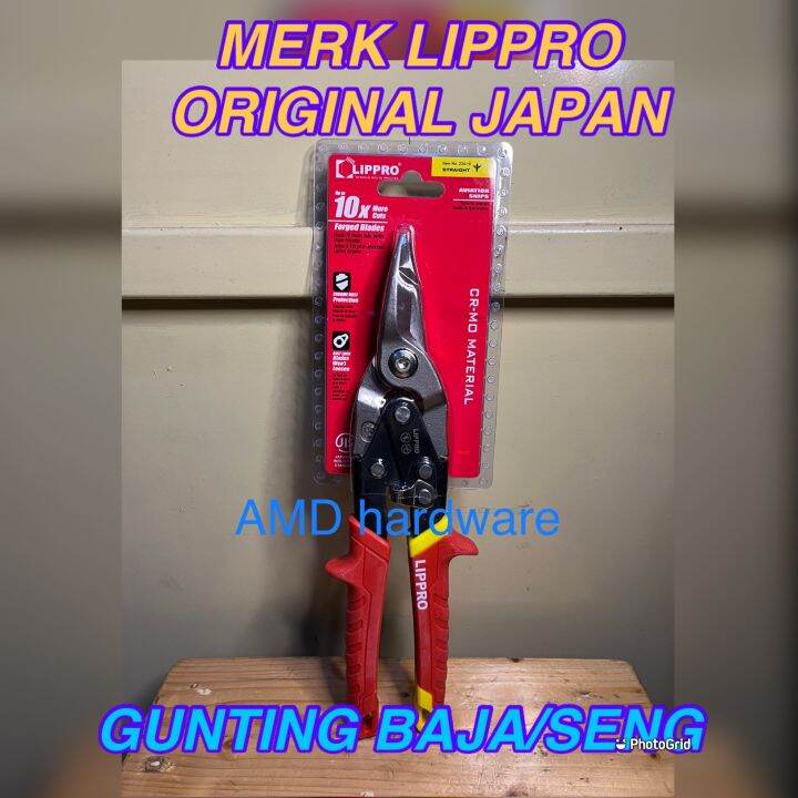 Aviation Snips Straight Gunting Baja ringan Lippro Original Japan seng ...