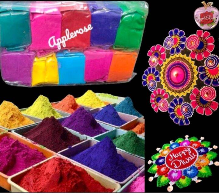 10 colours kolam powder500g/rangoli powder/Holi powder | Lazada