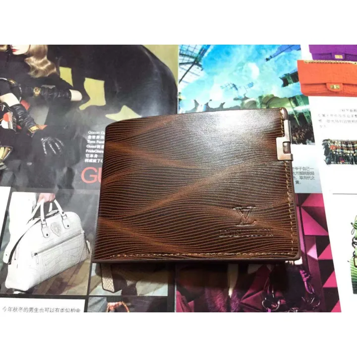 LS Men Fashion Leather Short Wallet Bifold Wallet With Zipper Men ...