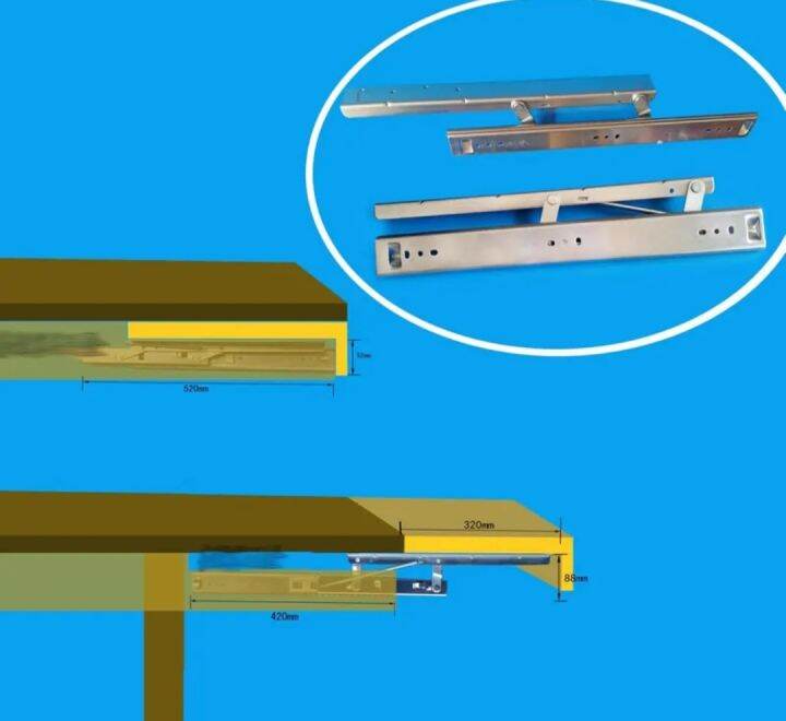Table slide lifting rail hinge, telescopic folding dining table bracket ...