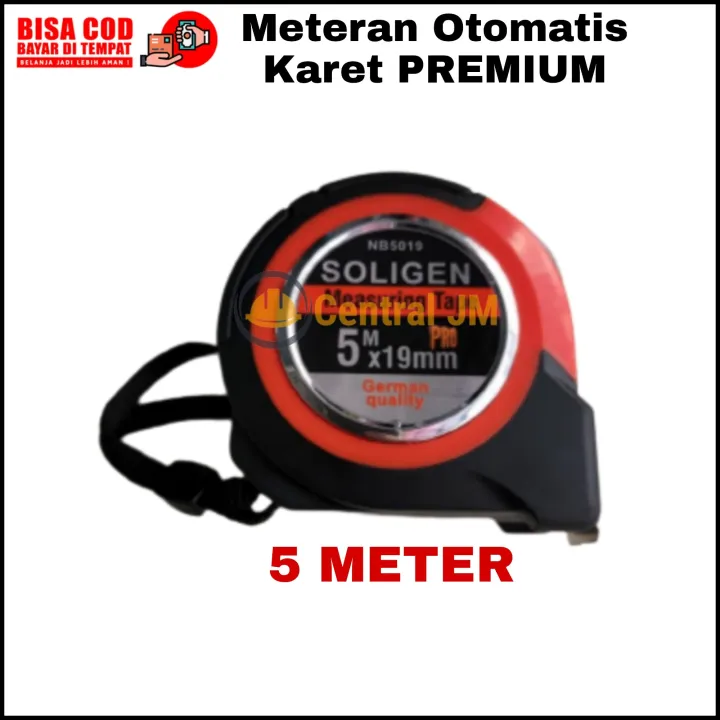 Meteran Karet Soligen [ 5 Meter ] Original Otomatis Pengukur ...