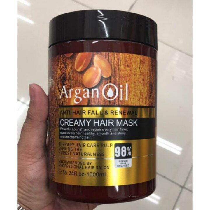 Argan Oil Anti-Hair Fall Creamy Hair Mask (98% Repair Damage Hair)-1000 ...