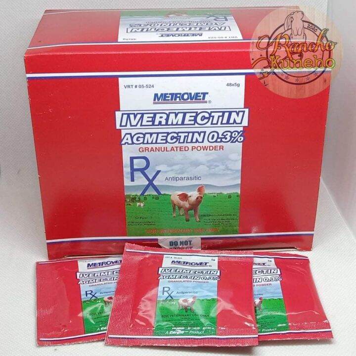 3pcs. Agmectin 0.3% granulated powder for pet parasite, mange, lice ...