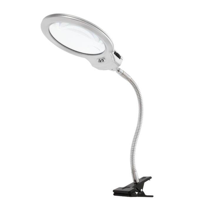 Large Lens Lighted Lamp Top Desk Magnifier Magnifying Glass with Clamp ...
