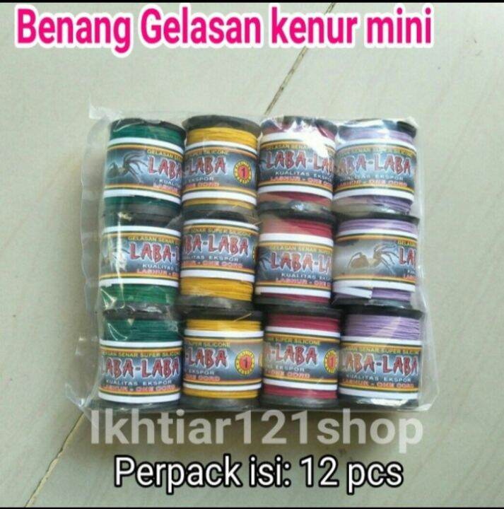 Benang Layang-layang/Benang Layangan Gelasan Kenur Mini Unyil 12 pcs ...