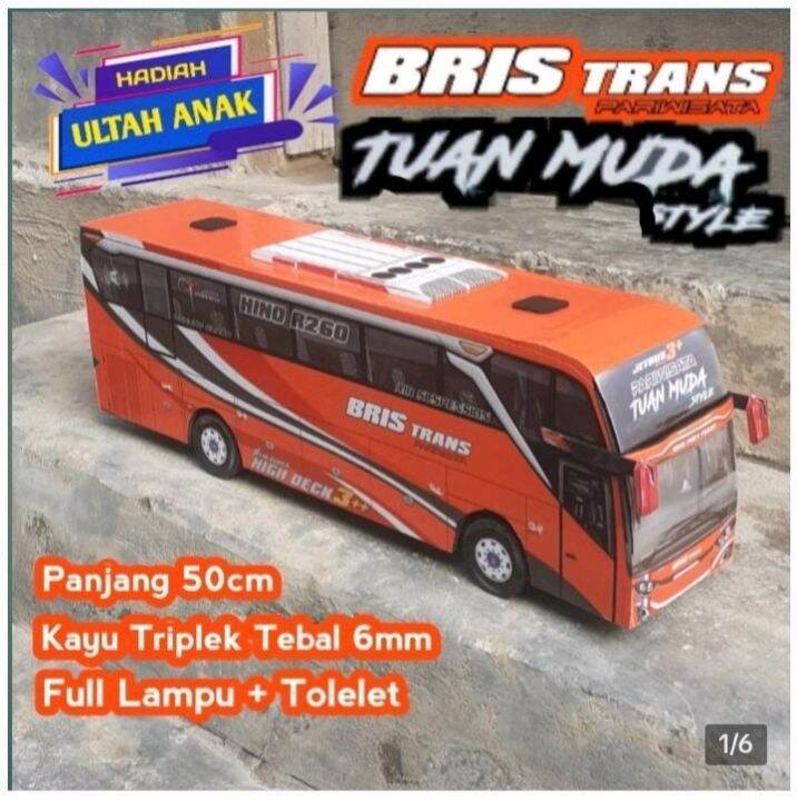 Miniatur bus PO.BRIS TRANS TUAN MUDA mainan terbaru hadiah ultah anak ...
