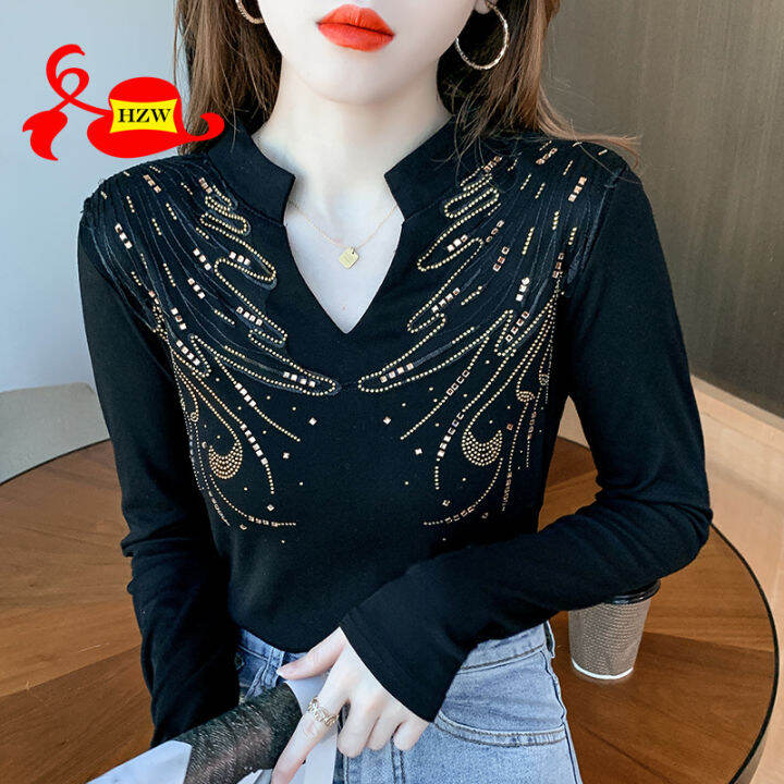 HZW 2023ฤดูใบไม้ร่วงและฤดูหนาวคอปกตั้งของผู้หญิงที่กรอเล็บแฟชั่นลูกไม้สไตล์ต่างประเทศสลิมฟิตและ ...