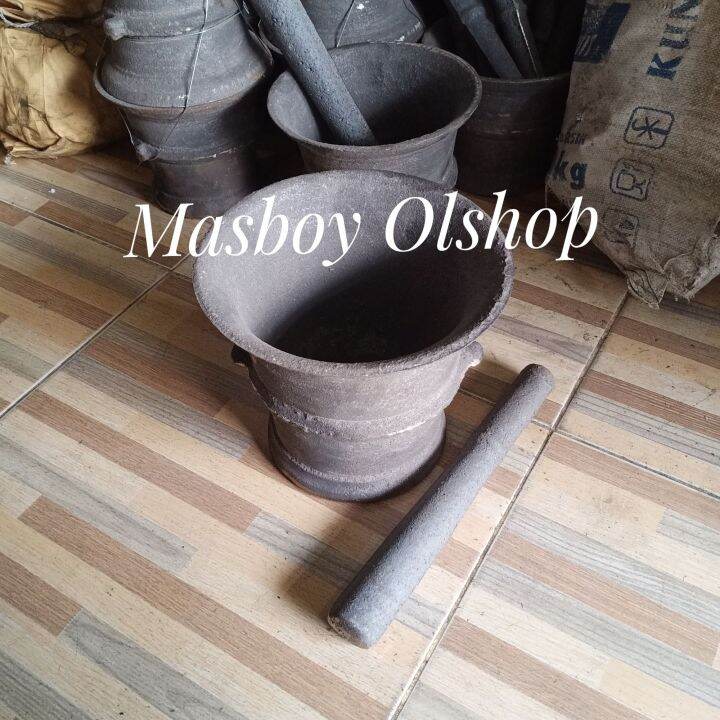 Lumpang Besi Tumbukan Untuk Tumbuk Jamu Free Alu Besi / Diameter 20 cm ...