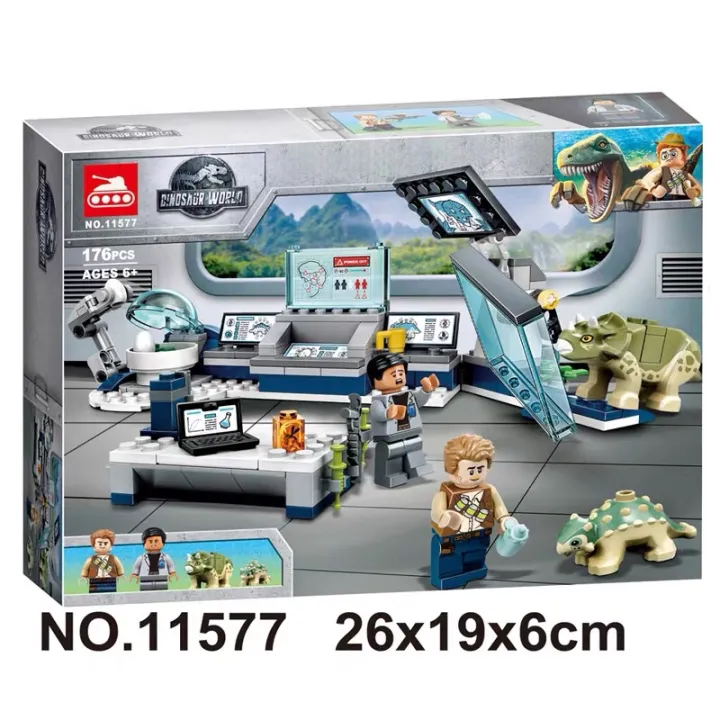 ตัวต่อเลโก้จีน LEGO Jurassic Dr. Wu's Laboratory Little Dinosaur Escape ...
