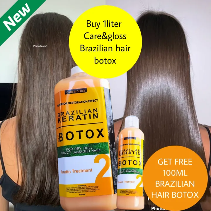 (buy 1liter get 100ml free)CARE and GLOSS BRAZILIAN HAIR BOTOX with ...