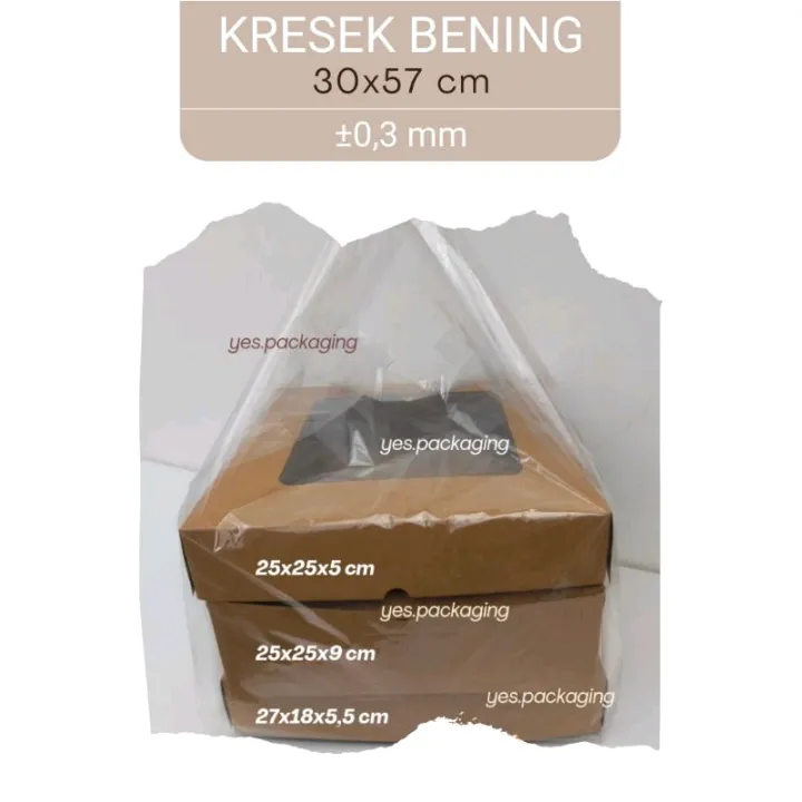 [30x57cm] [10pcs] KRESEK BENING TRANSPARAN Kantong Plastik Dus Box ...