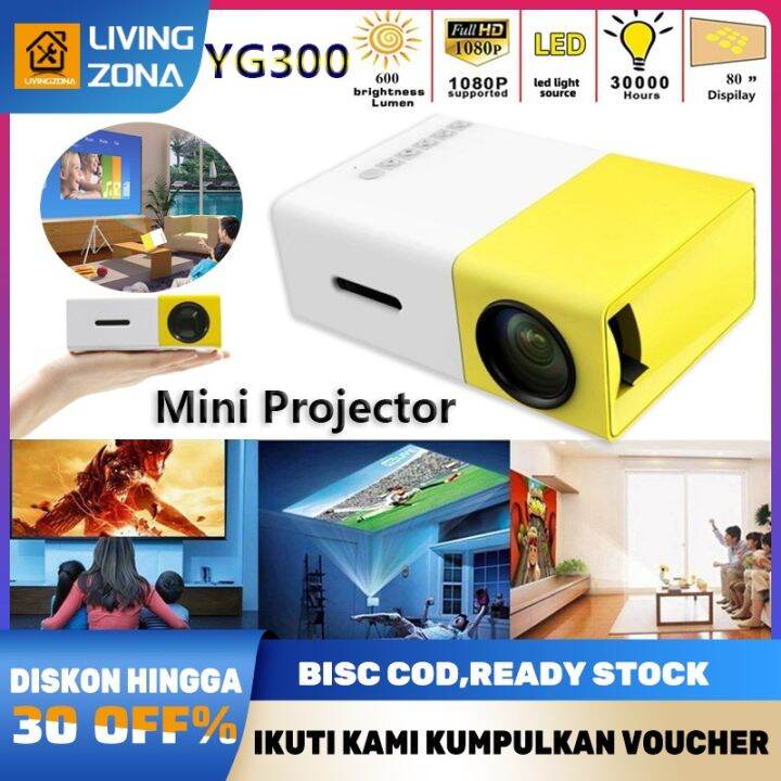 Mini Proyektor YG300 Projector Mini Proyektor HD LED 1080HD Home ...