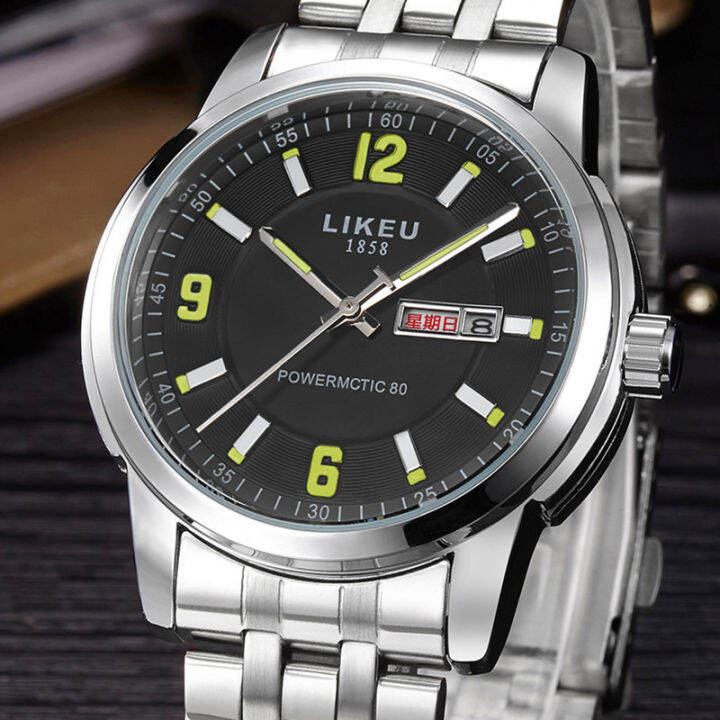 Likeu นาฬิกาสแตนเลสแบบธุรกิจ | Lazada.co.th