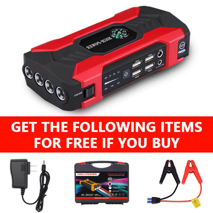 99800mAh Multi-Function 12V Car Jump Starter Emergency Power Bank ...