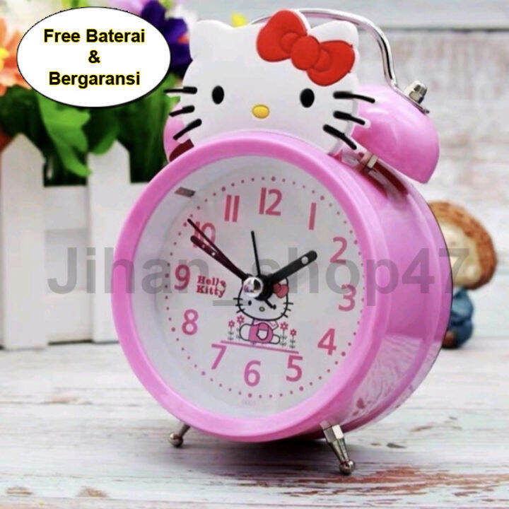 Jam Beker Jam Weker Jam Meja Alarm Besi Clock Karakter Hello Kitty ...