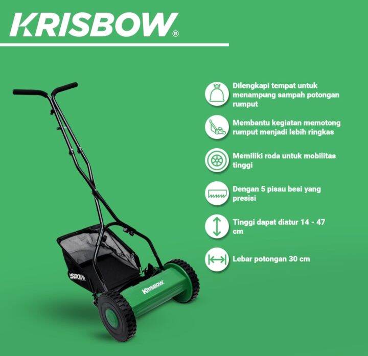 KRISBOW MESIN PEMOTONG RUMPUT MANUAL 12 INCI | Lazada Indonesia
