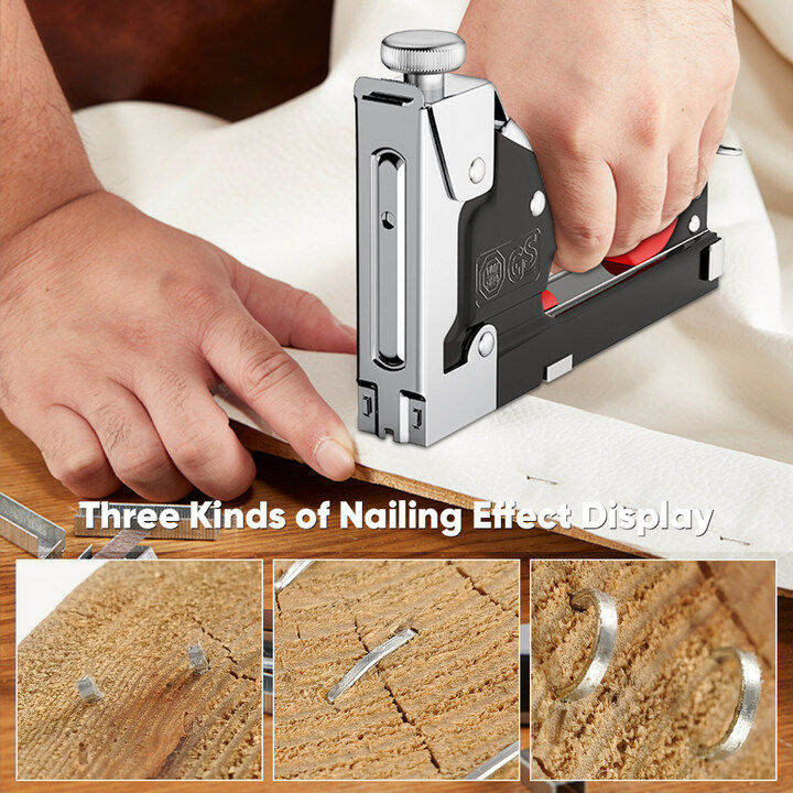 Mitsushi 3In1 Gun Tacker Heavy Duty Nail Staple Metal Stapler Gun ...
