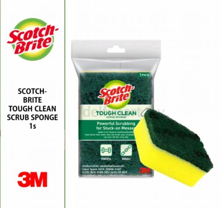 3M scotch-brite tough scrub sponge 1s | Lazada