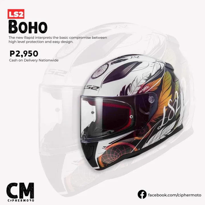 LS2 BOHO SINGLE VISOR FULL FACE HELMET | Lazada PH