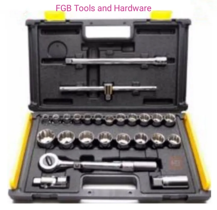 Stanley tools Stanley metric socket set 27pcs 12pts 1/2drive 10-32mm ...