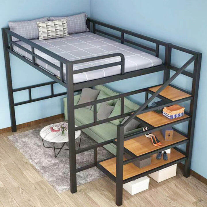 Ironwork Elevated Bed Upper Floor Lower Floor Space Minimalist Modern ...