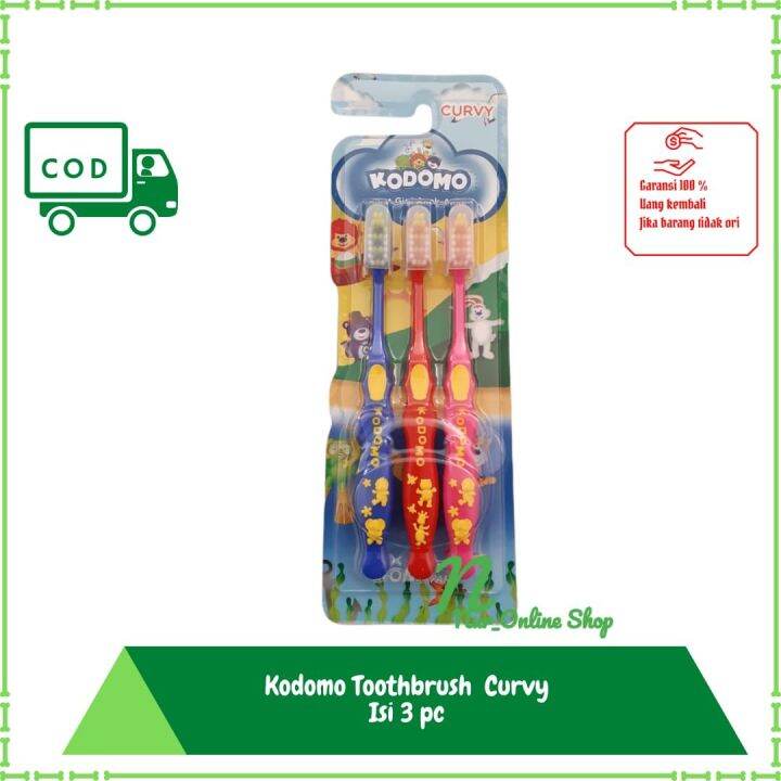 Sikat Gigi Kodomo Curvy isi 3 pc - Kodomo Toothbrush Curvy isi 3 pc , Kodomo Sikat Gigi, Sikat ...