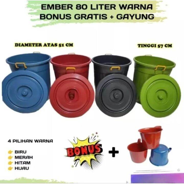 ember besar jumbo 80 liter free gayung/ember plastik anti pecah/ember ...