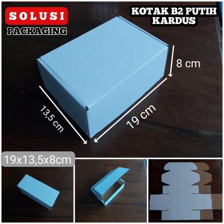 ISI 10 PCS KARDUS KOTAK B-2 PUTIH POLOS KARTON BOX PACKING DUS DOS ...