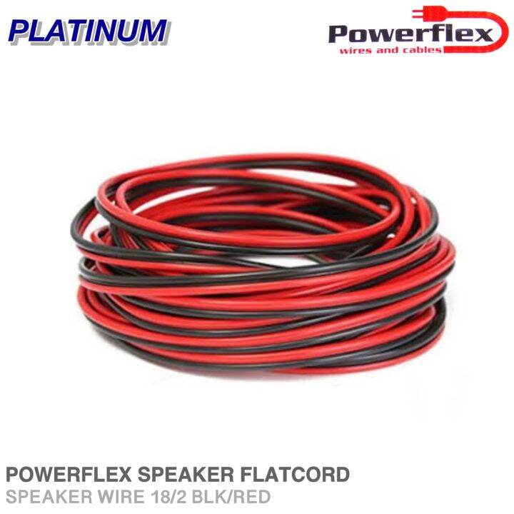 Per Mtr | Powerflex Speaker Wire 18/2 | Black/Red Flatcord Stranded ...
