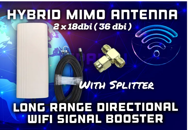 Modem Antenna 4G LTE MIMO 2x9DBI ( 18DBI ) Version 4 with Splitter Set ...