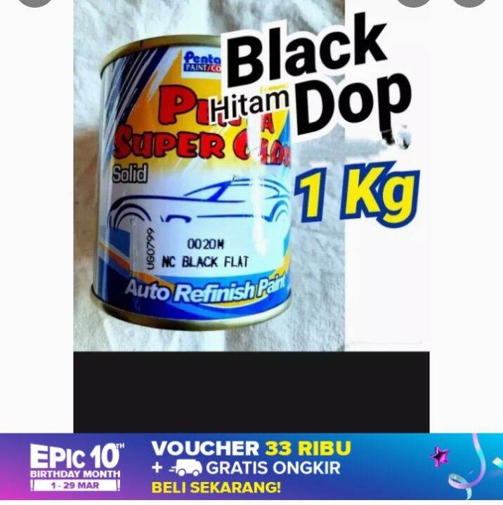 [327 Tampilan] Cat Hitam Dop 1Kg Penta Super Gloss Black Flat 1 Kg Doff ...