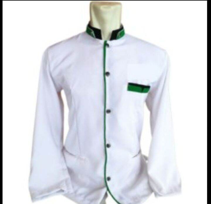 jasko pria dewasa,jas koko putih lis hijau, keren berkualitas terbaikk ...